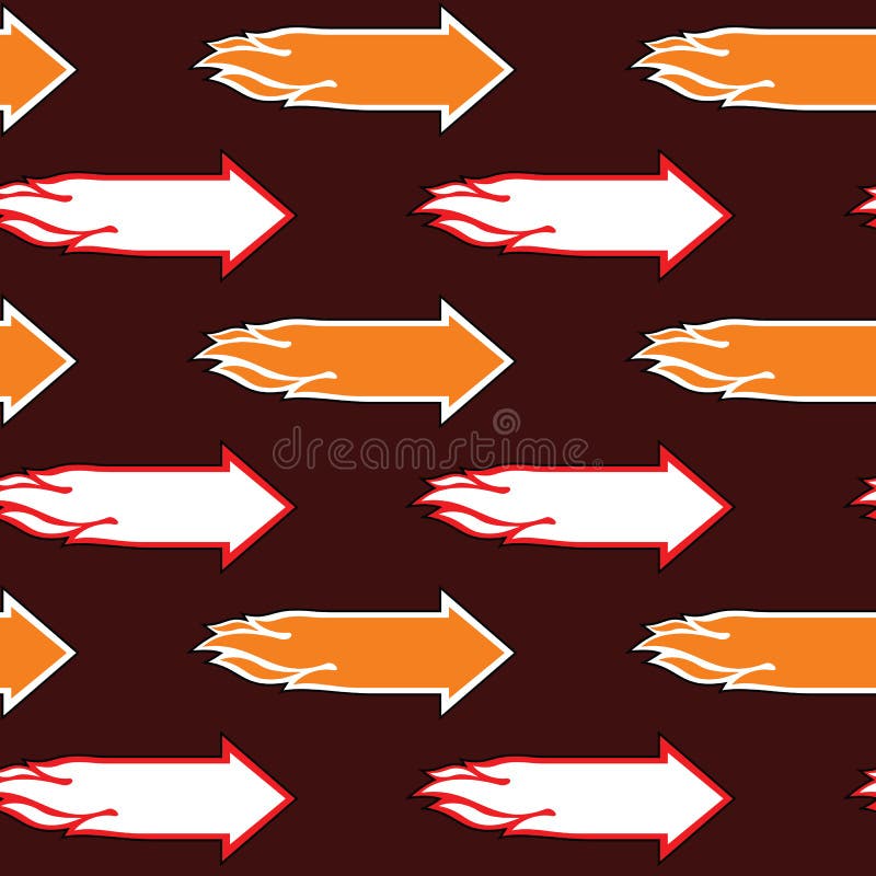 Flame Arrow Seamless Pattern. Stock Vector - Illustration of direction ...