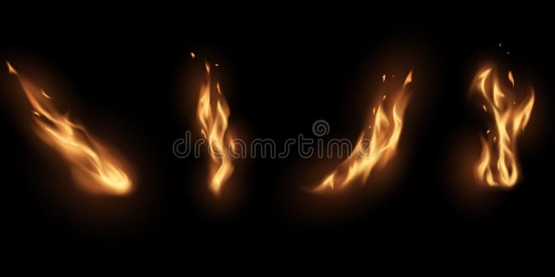 Virtual Flame Set Design Vector Illustration Stock Illustration ...