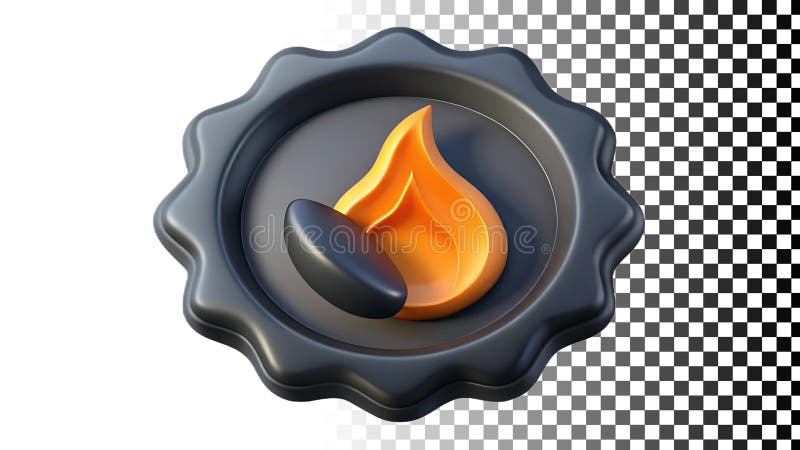 Flame Badge Icon, Burning Fire and Dynamic Emblem Png Transparent Image ...