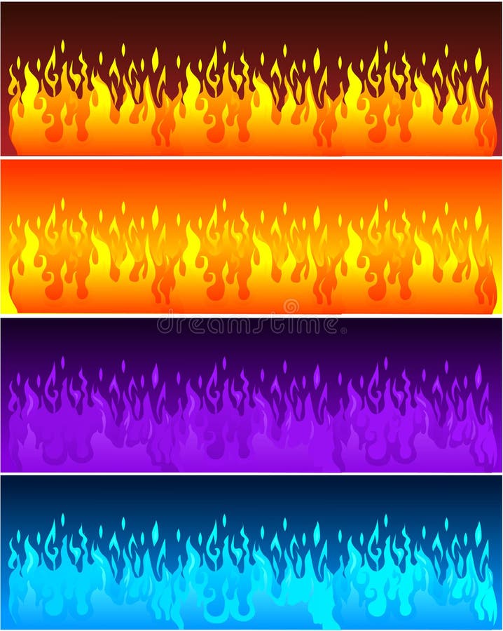 Banners Flame. Advertizing Template with Fire Tongue Burning Sales ...