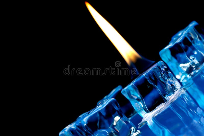 Flame Burning on Blue Ice Cubes Stock Photo - Image of blue, figid: 7529210