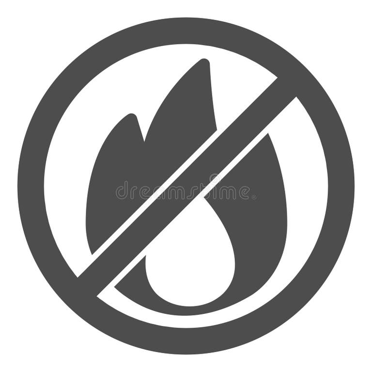 Flame, Burning Fire Ban Solid Icon, Prohibited Elements Concept. Vector ...