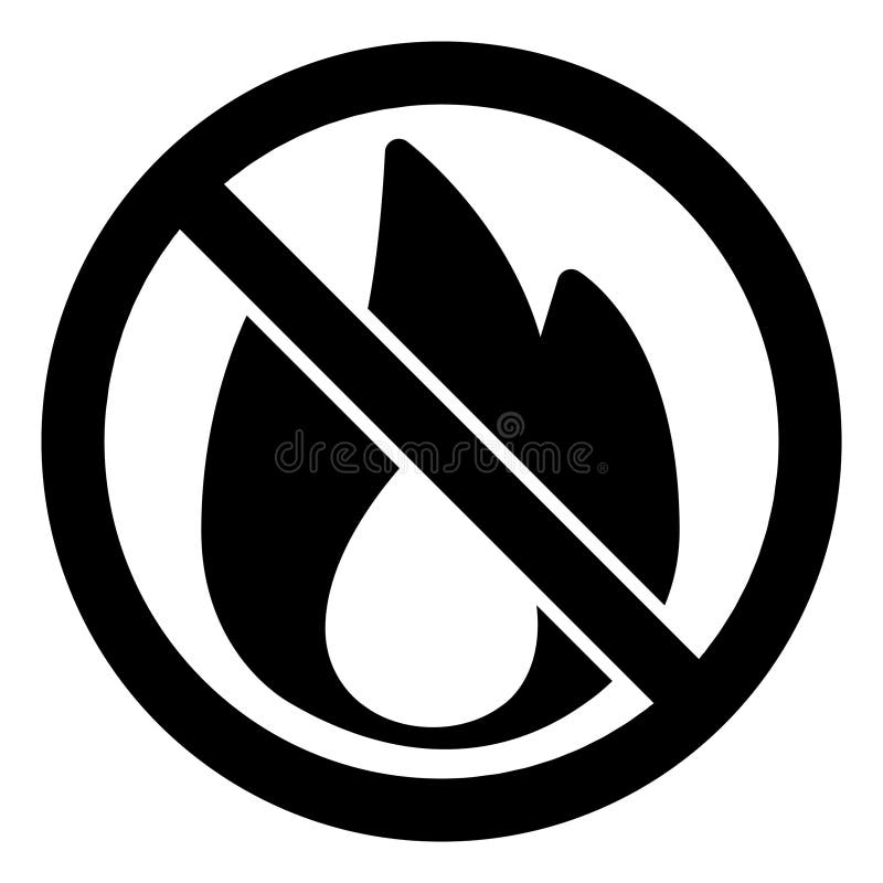 Flame, Burning Fire Ban Solid Icon, Prohibited Elements Concept. Vector ...