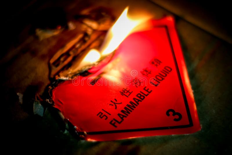 Flame is Burning Flammable Liquid Stock Image - Image of hazard, gate ...
