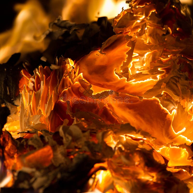 Flame when Burning the Paper Stock Photo - Image of detail, inferno ...