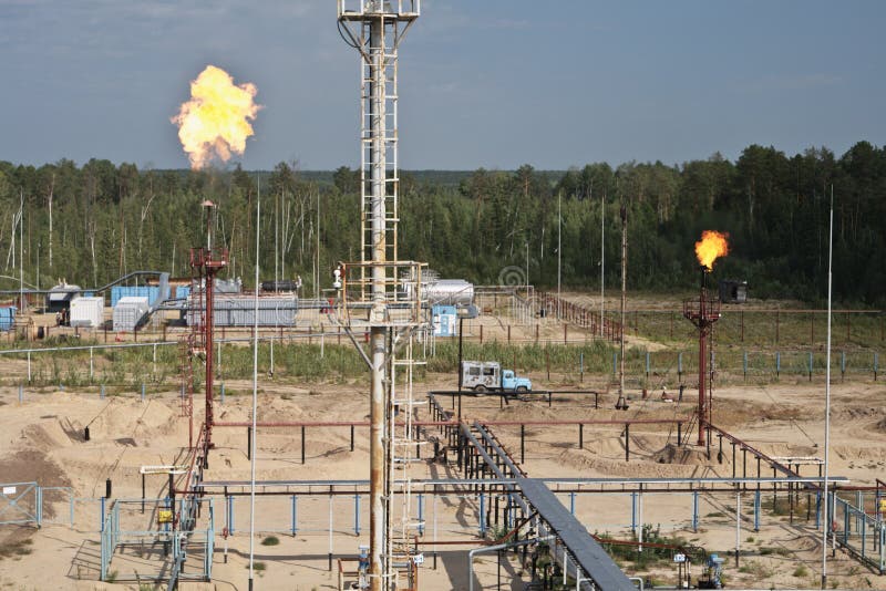 Flame from Burning by-products of Fuel. Stock Image - Image of ...