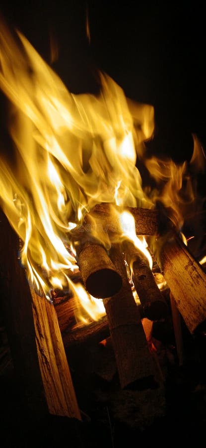 A Flame of Campfire with Good Fire Black and Red Stock Image - Image of ...