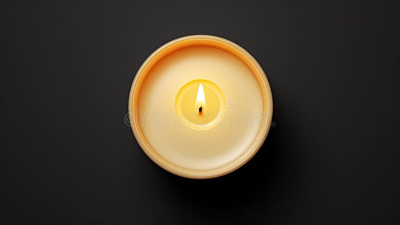 Flame candle top view stock illustration. Illustration of fire - 305892492