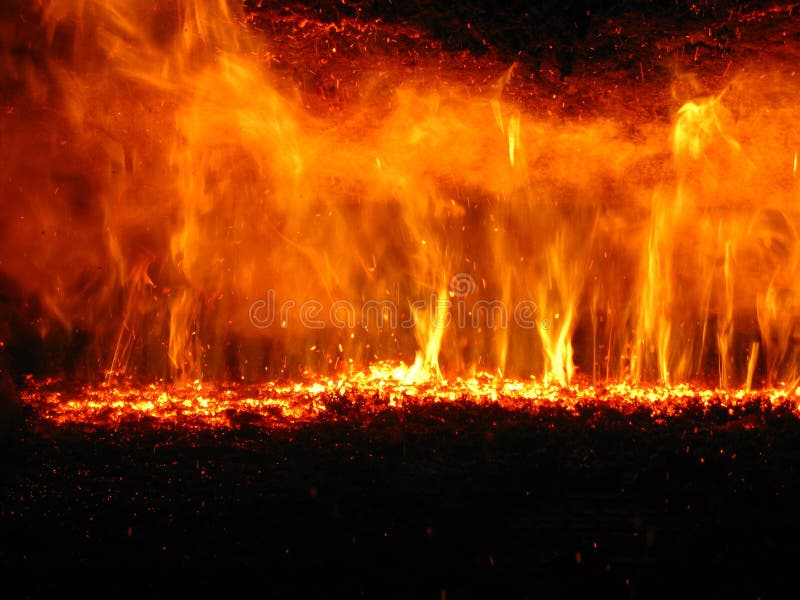 Flame in a Coal-fired Boiler Stock Image - Image of brightness, blower ...