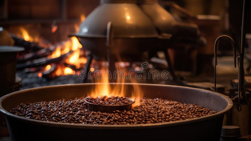 Flame coffee fire stock illustration. Illustration of artisanal - 373998209