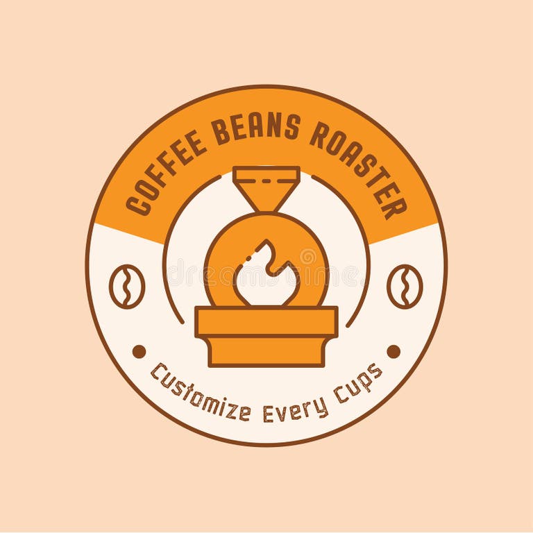 Flame on Coffee Roaster Machine Logo Stock Vector - Illustration of ...