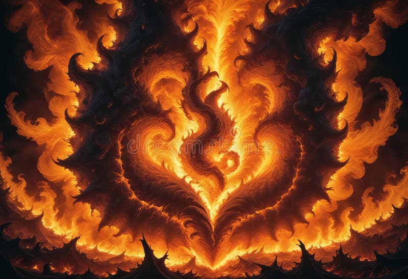 The Flame Completely Fills the Entire Space Stock Illustration ...