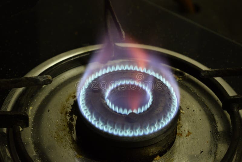 Flame Cooking, Fire Burn is Cooking on Iron Pan, Chef in Restaurant ...