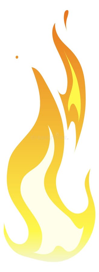 Flame Decal. Yellow Fire Symbol Stock Vector - Illustration of fiery ...