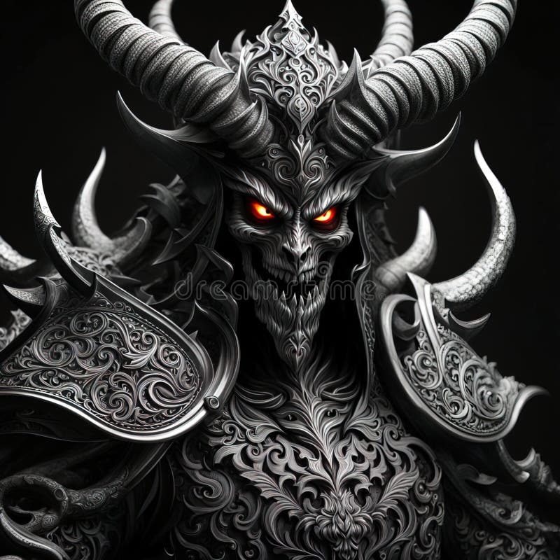 Flame Demon Satanic Horror Creature Stock Illustration - Illustration ...