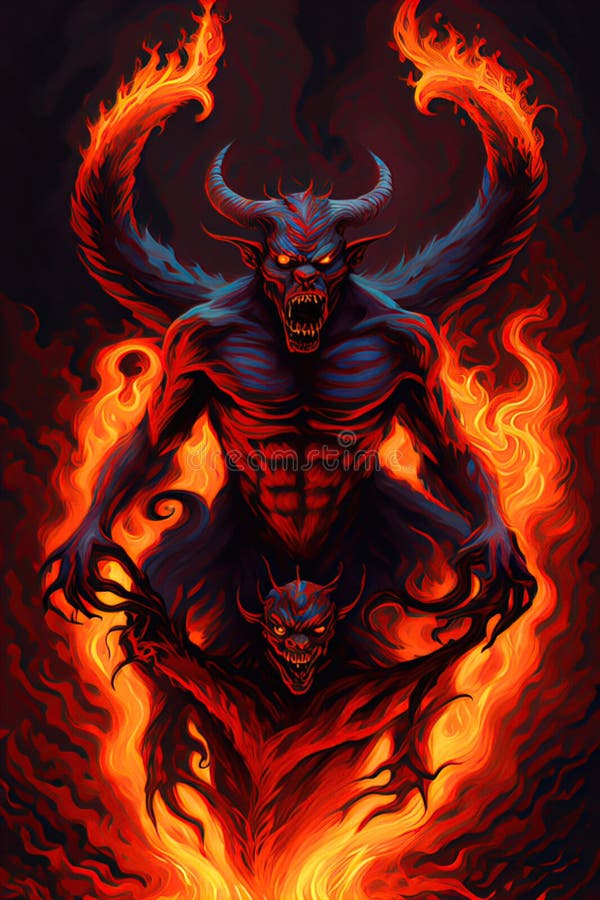 Demon Flacără Creatură Satanică Stock Illustration - Ilustrare din ...