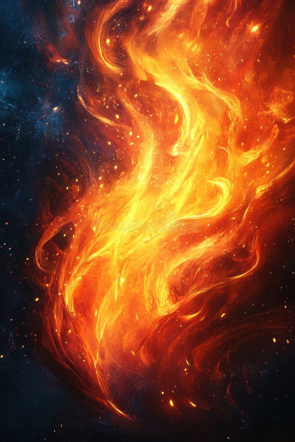 Flame Design, a Vibrant Flame Artwork Featuring Glowing Orange and Red ...
