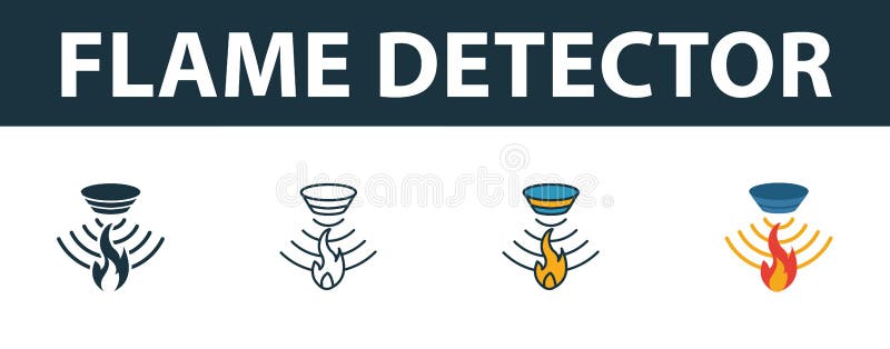 Flame Detector Icon Set. Premium Symbol in Different Styles from ...