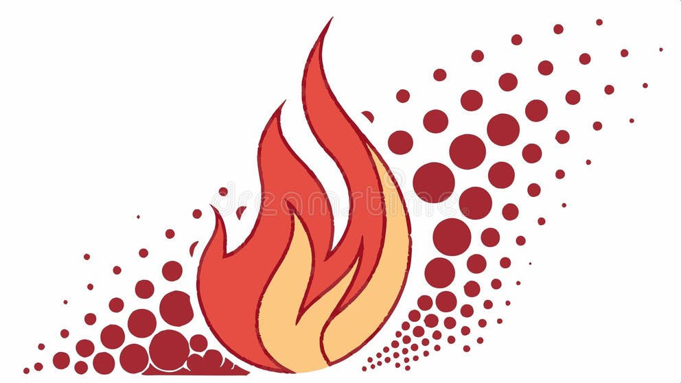Flame and Dots Design, Fire Element, Decorative Vector Art Element ...