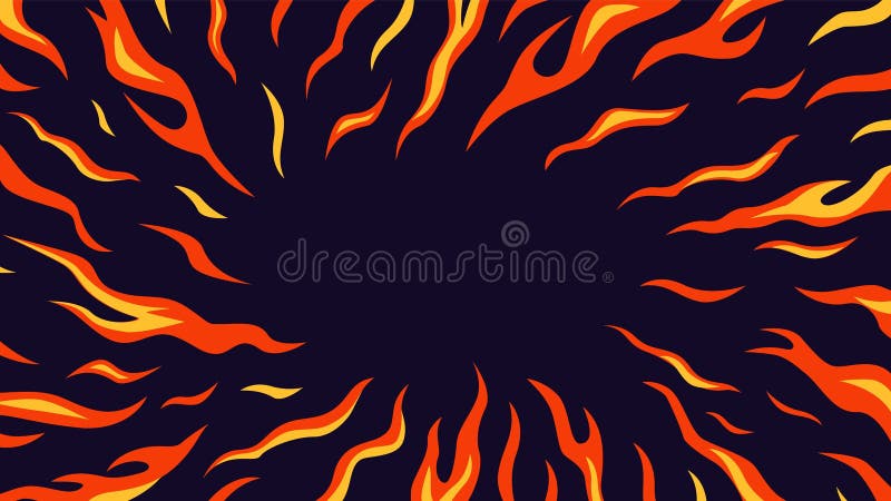 Flame Effect Background. Comic Book Fantastic Hot Red Fire Flames ...