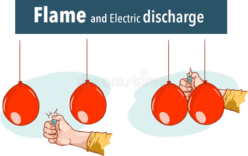 Flame and Electric Discharge Vector Illustration Stock Vector ...