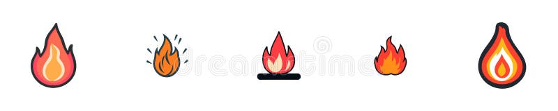 Flame Elements Fire Heat Energy Dynamics Stock Vector - Illustration of ...