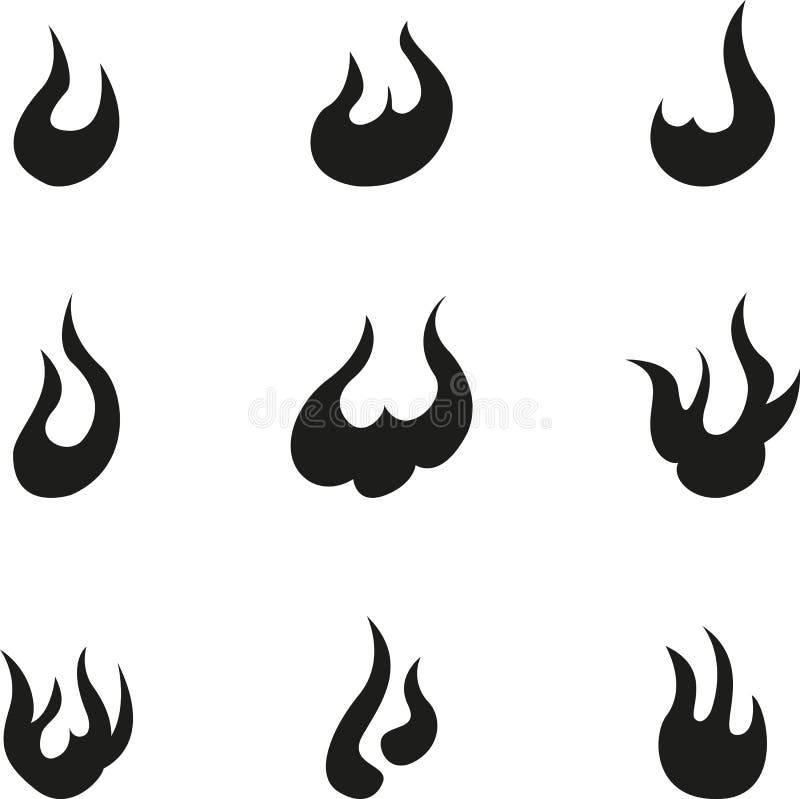 Red Flame Elements for the Endless Border Stock Illustration - Illustration of retro, burn: 97317354