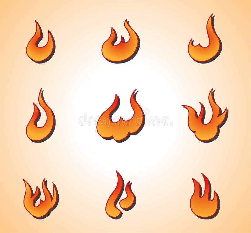 Flame elements stock illustration. Illustration of shape - 57090606