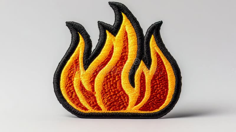 Flame Embroidered Patch. Isolated Design Element Stock Illustration ...