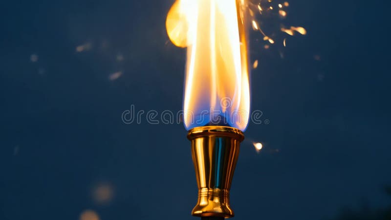 Flame Emerging from a Brass Torch Creates Captivating Visual Effects at ...