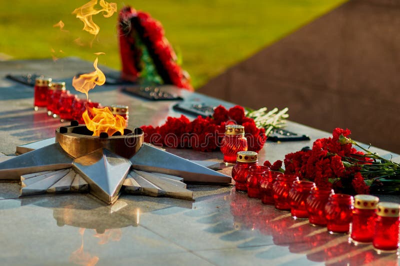 Flame of Eternal Fire Close-up. Eternal Memory To the Heroes. Editorial ...