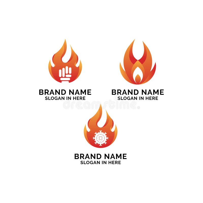 Flame Fire Burn Logo Vector Design Illustration Stock Illustration ...