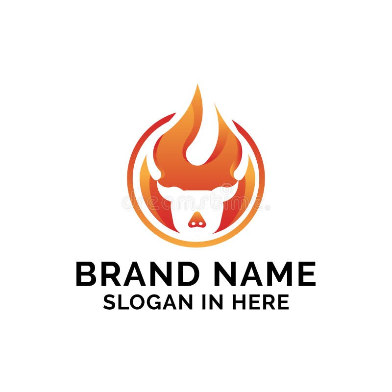 Flame Fire Burn Logo Vector Design Illustrationnegative Space Style ...
