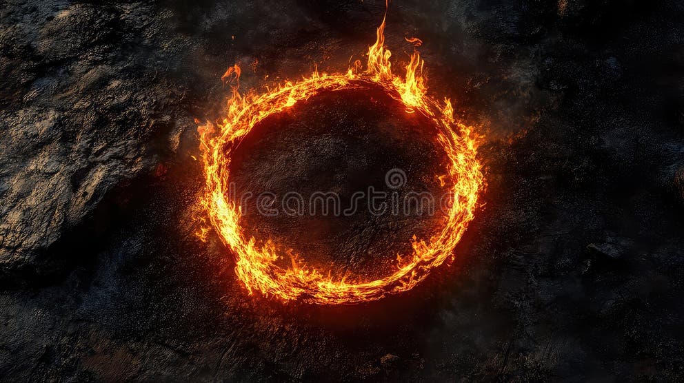 Flame fire circle stock photo. Image of luminous, glow - 393564386