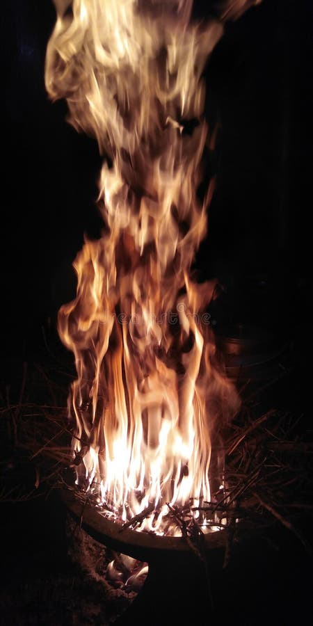 A Flame of Fire in Cold Winter Night Stock Image - Image of sparkler ...