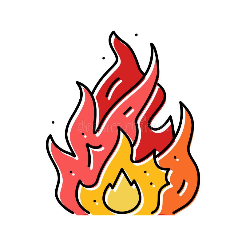 Flame Fire Color Icon Vector Illustration Stock Vector - Illustration ...