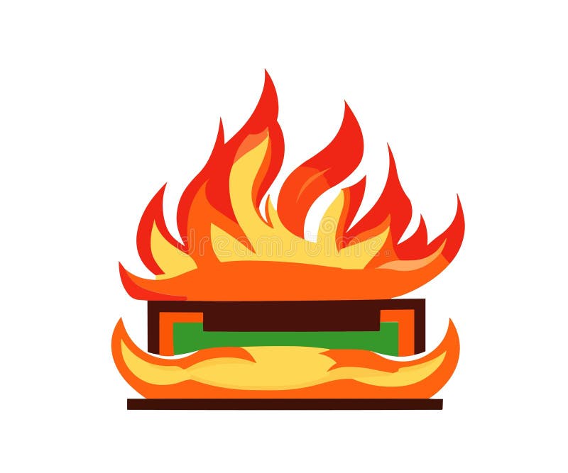 Flame Fire Cooking Cartoon Design Stock Vector - Illustration of vector ...