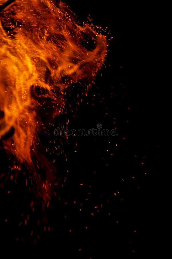 Flame of Fire with Games on a Black Background Stock Image - Image of ...