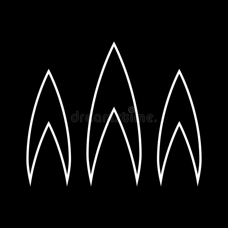 Flame of Fire Grey Set Icon . Stock Vector - Illustration of fiery ...