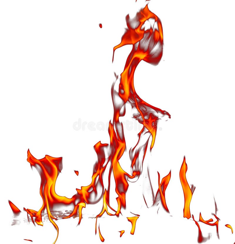 Flame of Fire Isolated on White Background Stock Image - Image of light ...