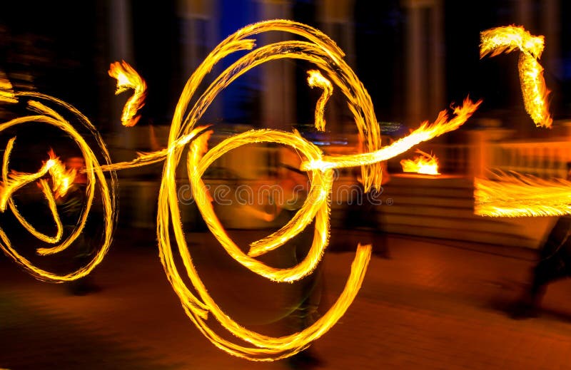 Flame of Fire in Motion at Night Stock Image - Image of texture, glow ...
