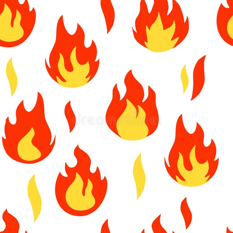 Flame Fire Seamless Pattern Background Icon. Business Flat Vector ...