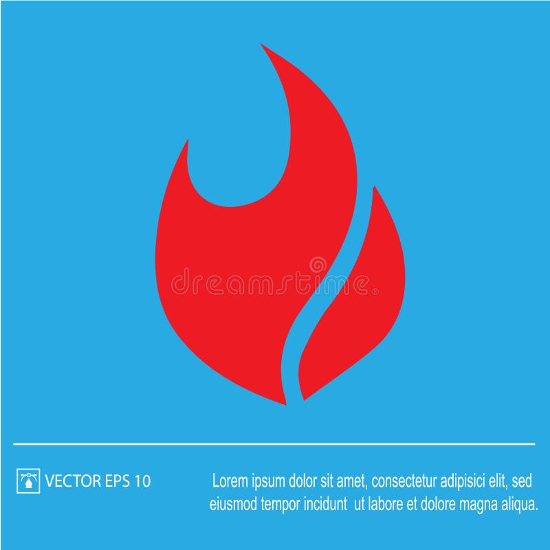 Flame Fire Vector Icon Eps 10. Simple Silhouette Danger Fire Stock ...