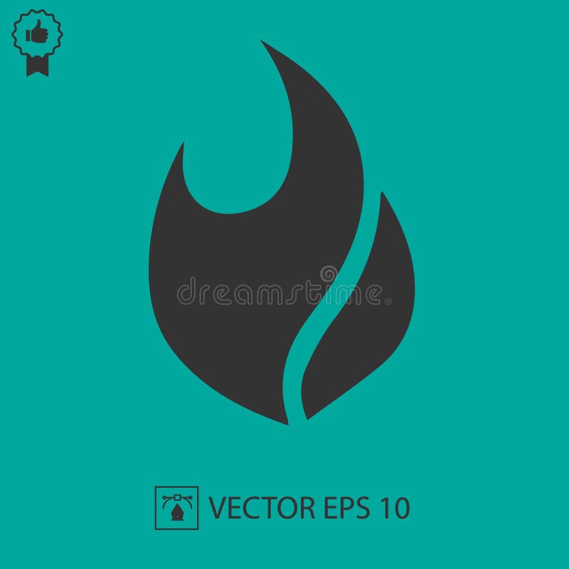 Flame Fire Vector Icon Eps 10. Simple Silhouette Danger Fire Symbol ...