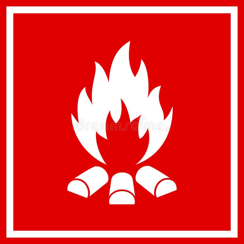 Flame Fire Warning Vector Sign Stock Vector - Illustration of icon ...