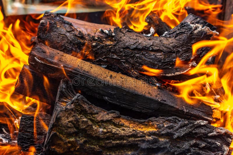 Fire Burns for a Shish Kebab Stock Image - Image of flame, firewood ...