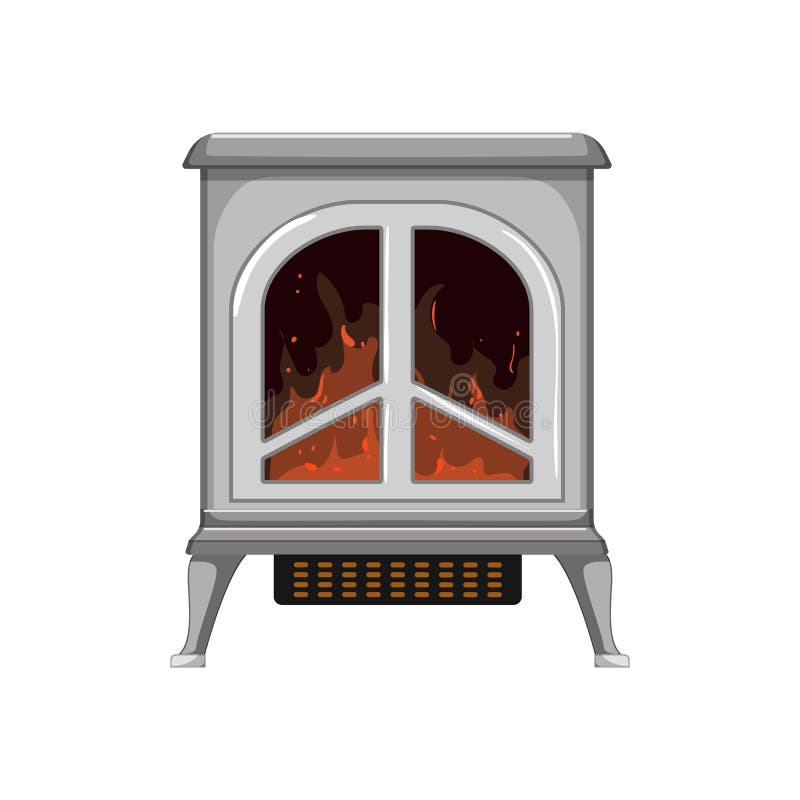 Flame Fireplace Cartoon Vector Illustration Stock Illustration ...