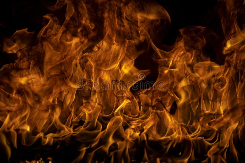 Fire Flames on Black Background. Fire Burn Flame Isolated, Abstract ...