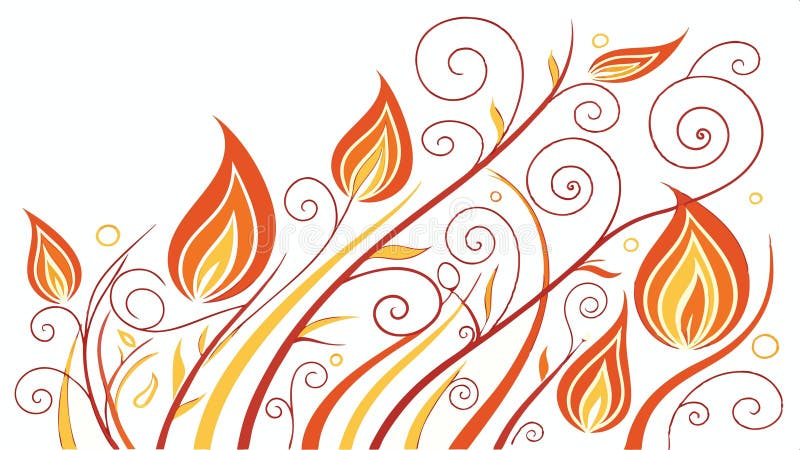 Flame & Floral Design, Fire Nature Contrast Element Vector Design ...