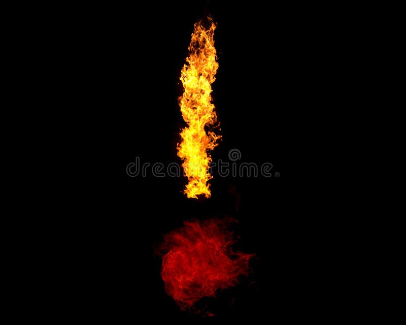 Flame in Form of Exclamation Mark Stock Image - Image of isolated ...